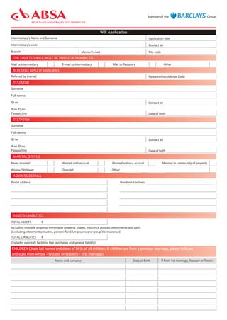 Absa Estate Provider plan | PDF