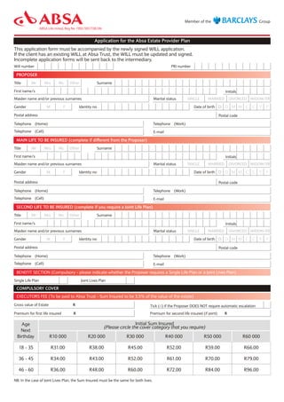 Absa Estate Provider plan | PDF