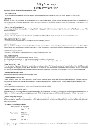 Absa Estate Provider plan | PDF