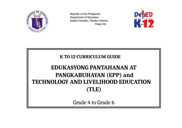EPP,TLE Curriculum Guide.docx course guide for epp tle for school year 2024-2025 | DOCX ...