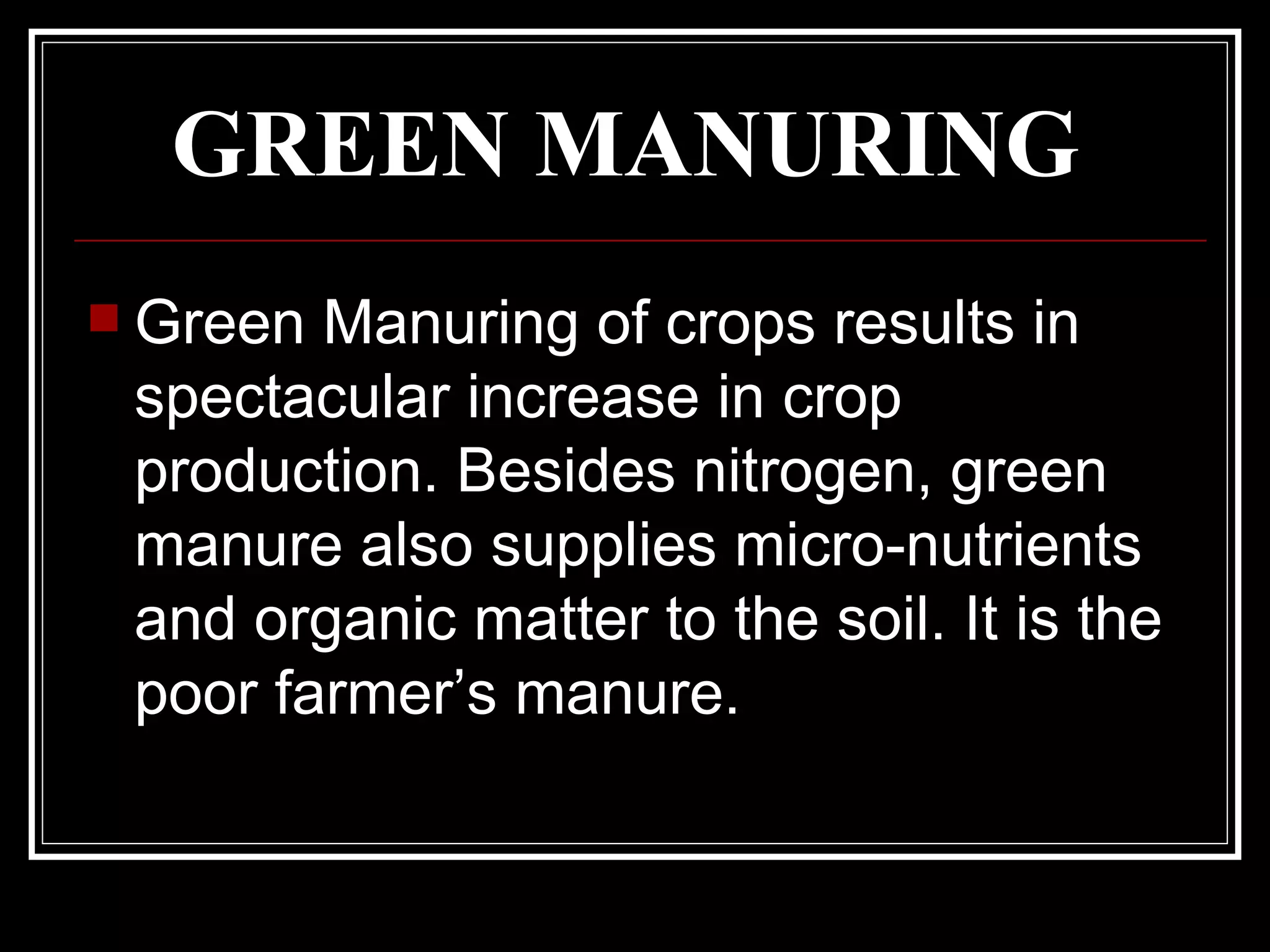 Green Manuring | PPT