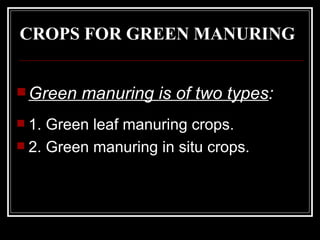 Green Manuring | PPT