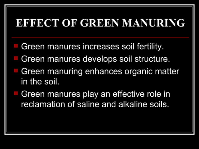 Green Manuring | PPT | Agriculture | Industries