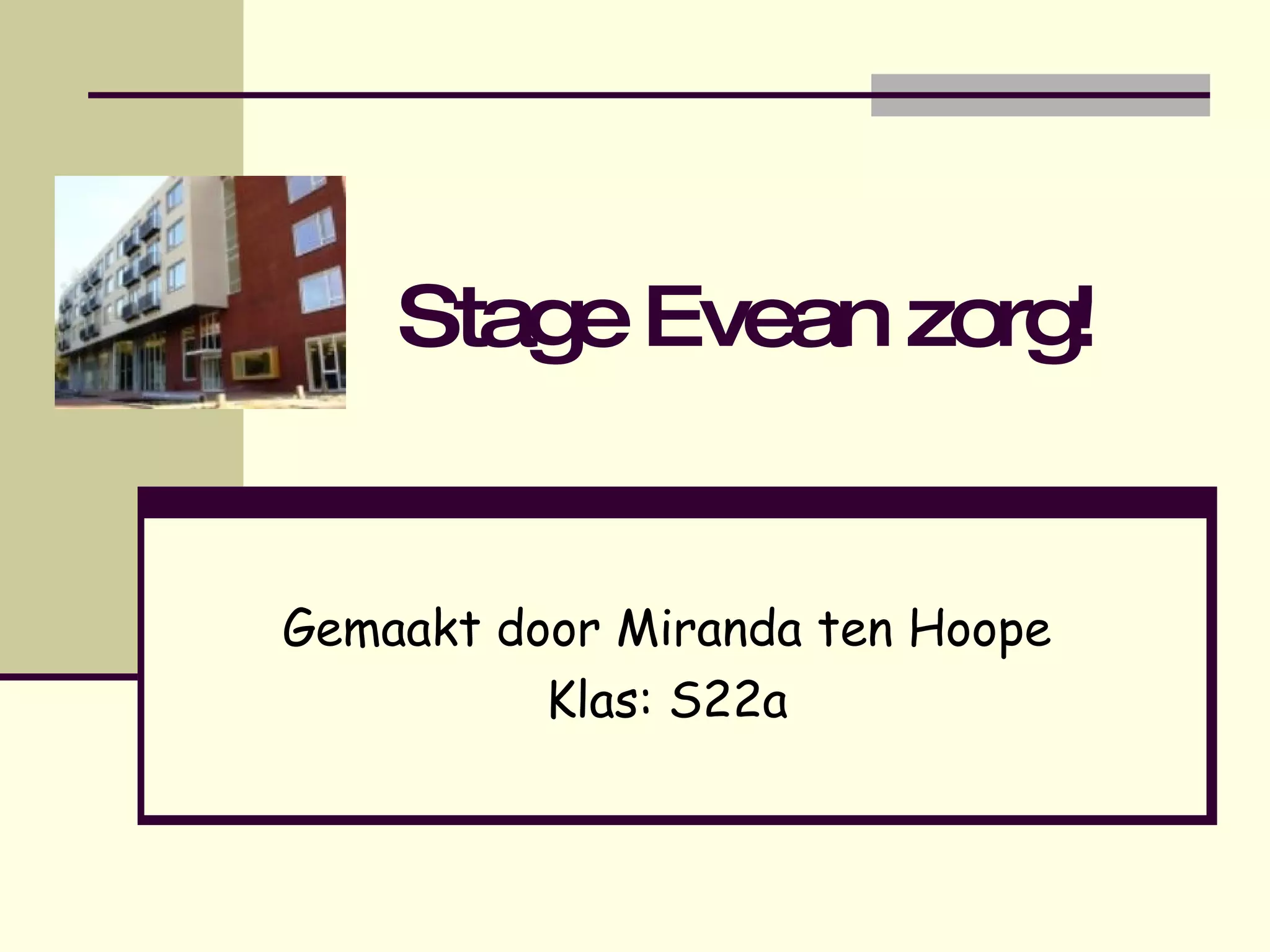 Stage leerjaar 2 | PPT