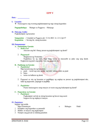 Epp v 1 st grading period | DOCX