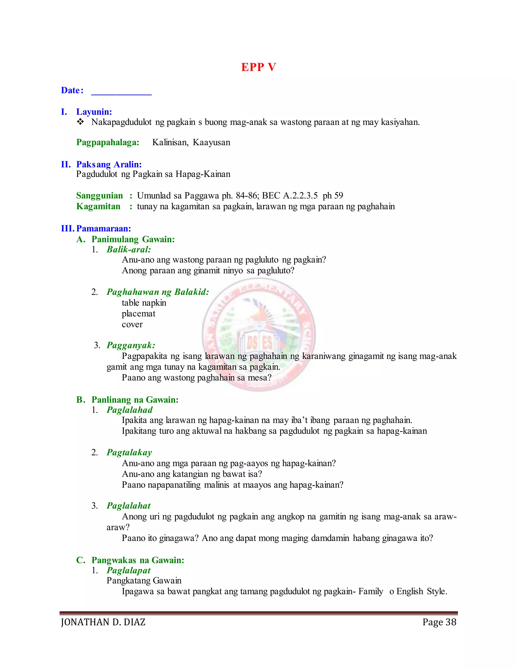 Epp v 1 st grading period | PDF