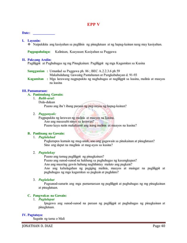 Epp v 1 st grading period | PDF