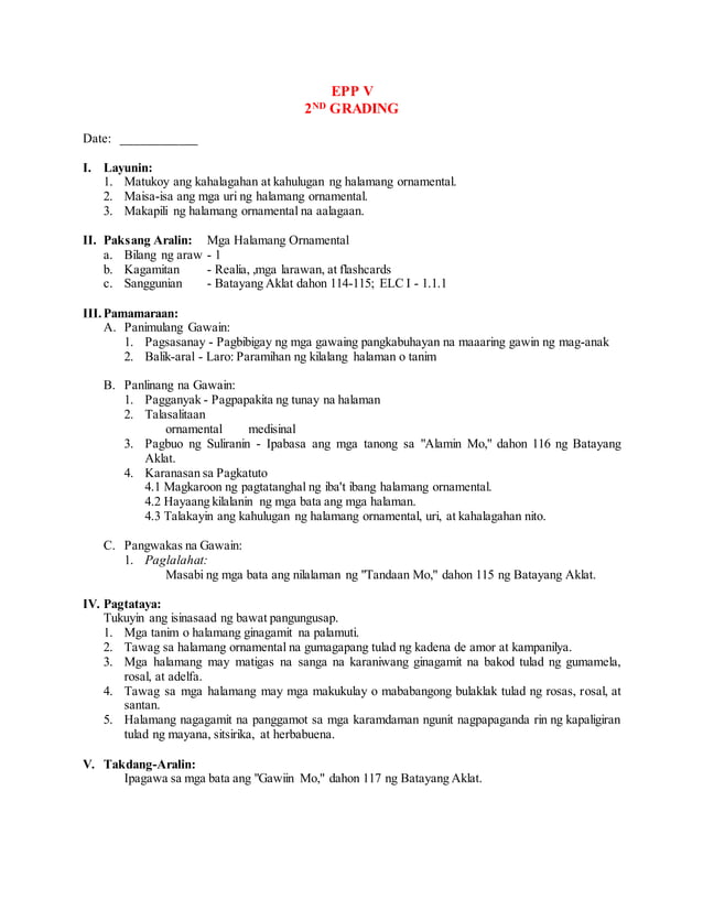 Epp v 2 nd grading | DOCX