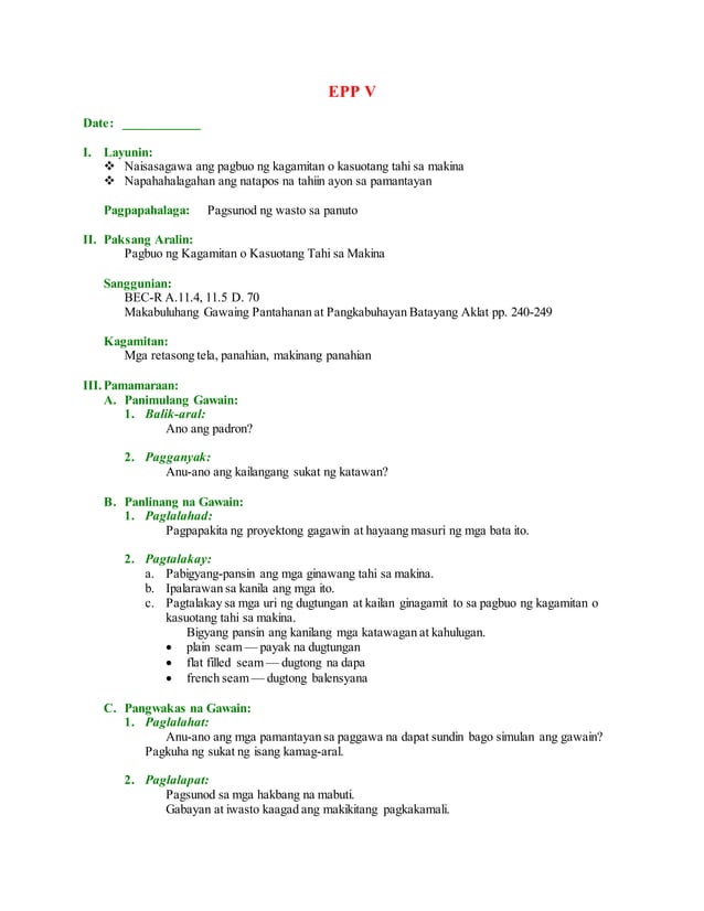 Epp v 4th grading | DOCX