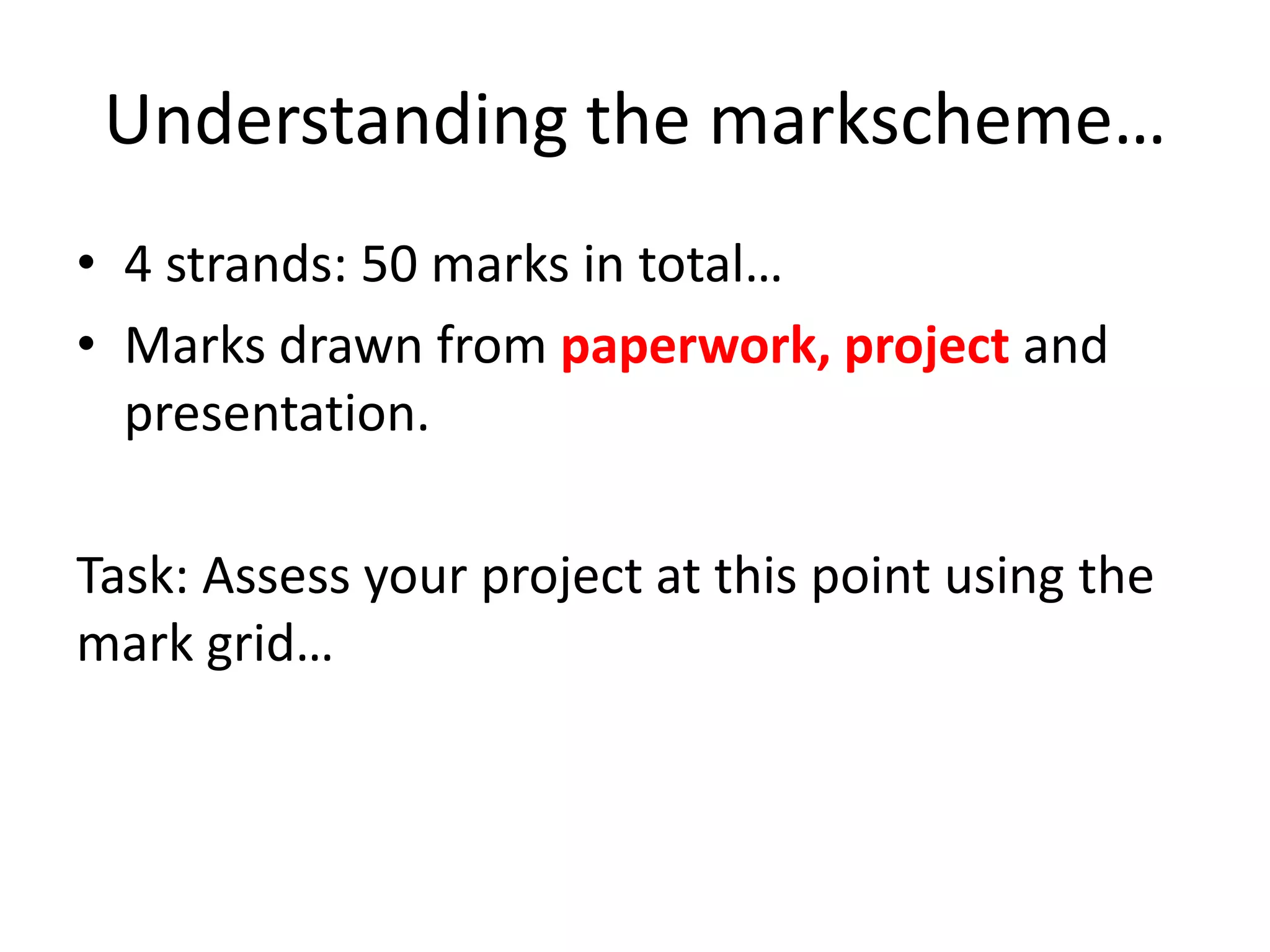 Epq markscheme and targets | PPTX