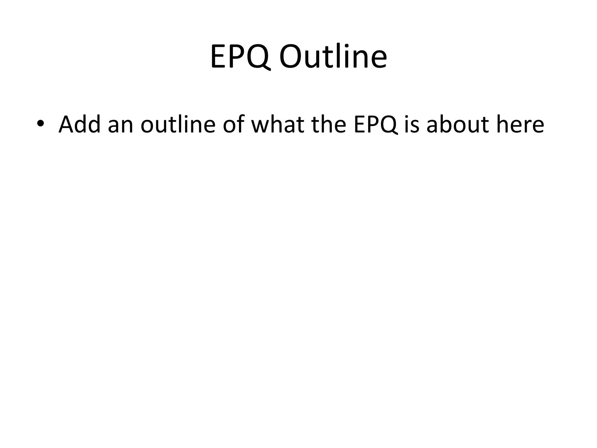 Epq presentation template | PPTX