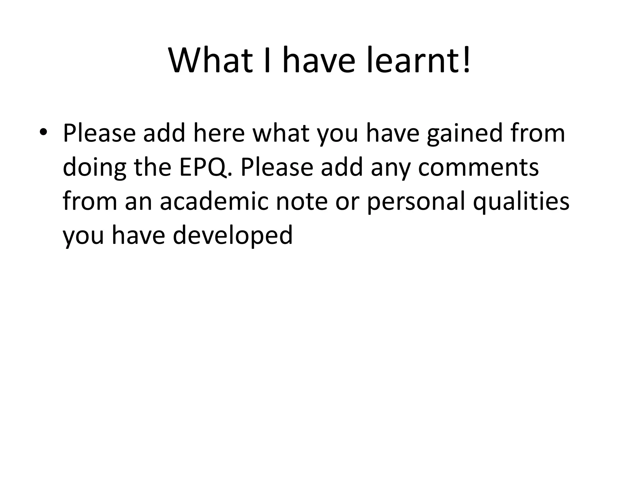 Epq presentation template | PPTX