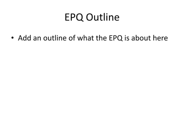 Epq presentation template | PPTX