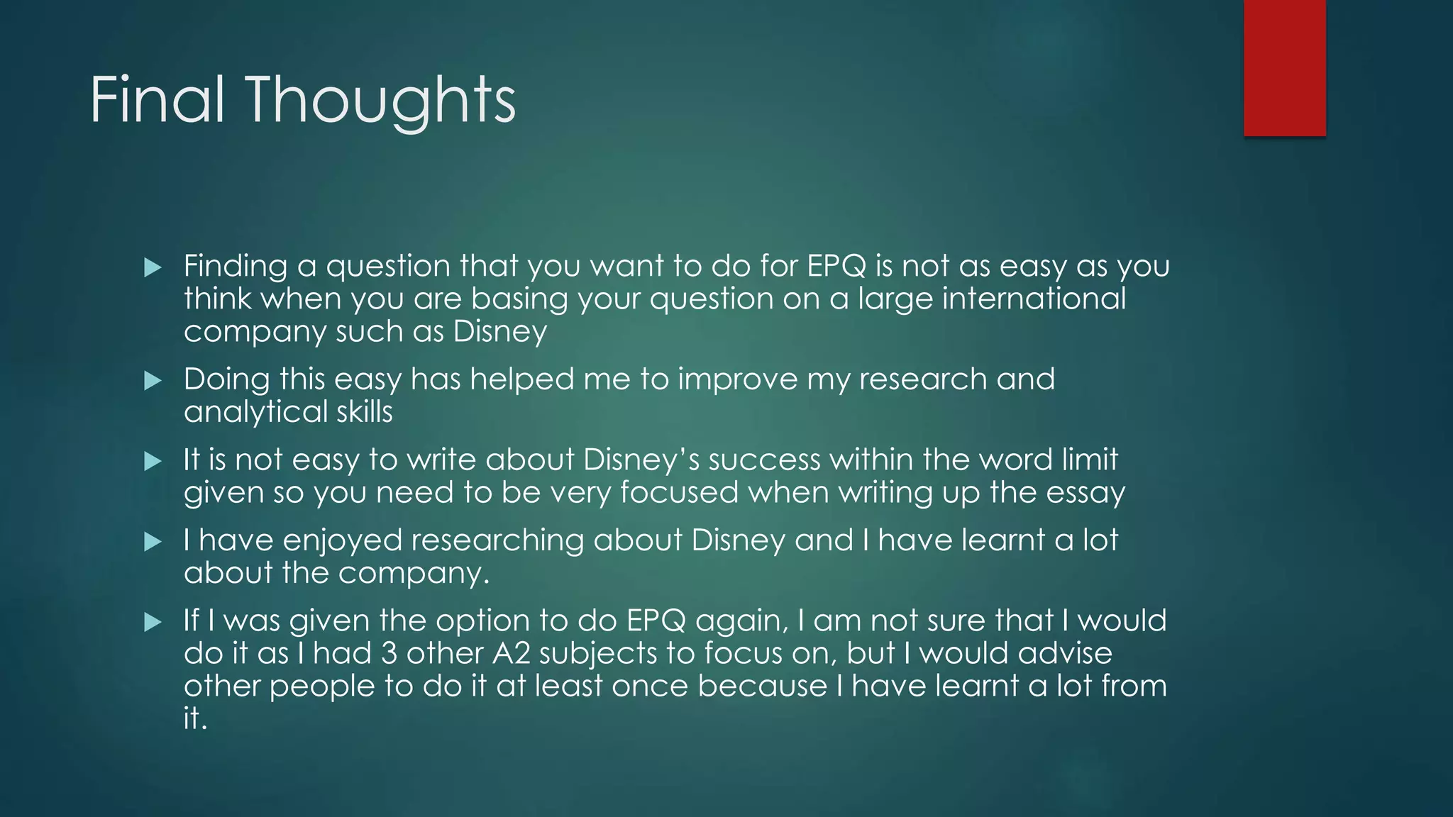 Epq project presentation | PPTX