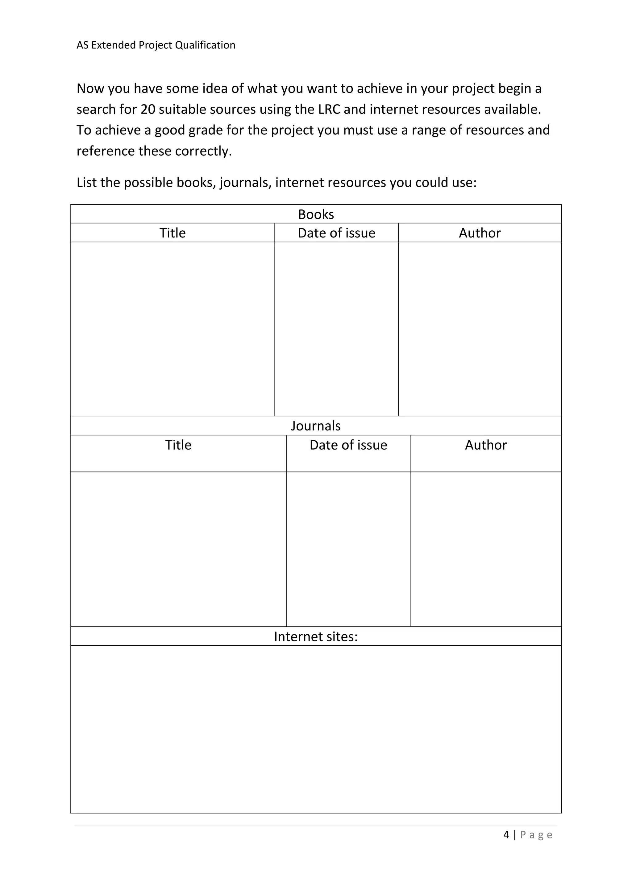 Epq research booklet | DOCX