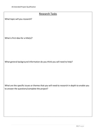 Epq research booklet | DOCX