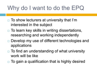Epq subject title | PPTX