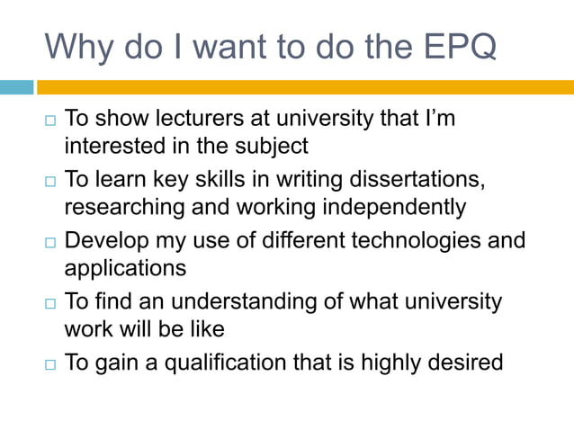 Epq subject title | PPT