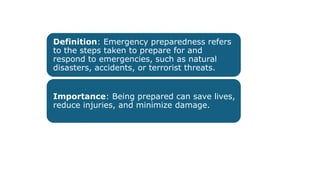 Emergency Response and Preparedness awareness | PPTX