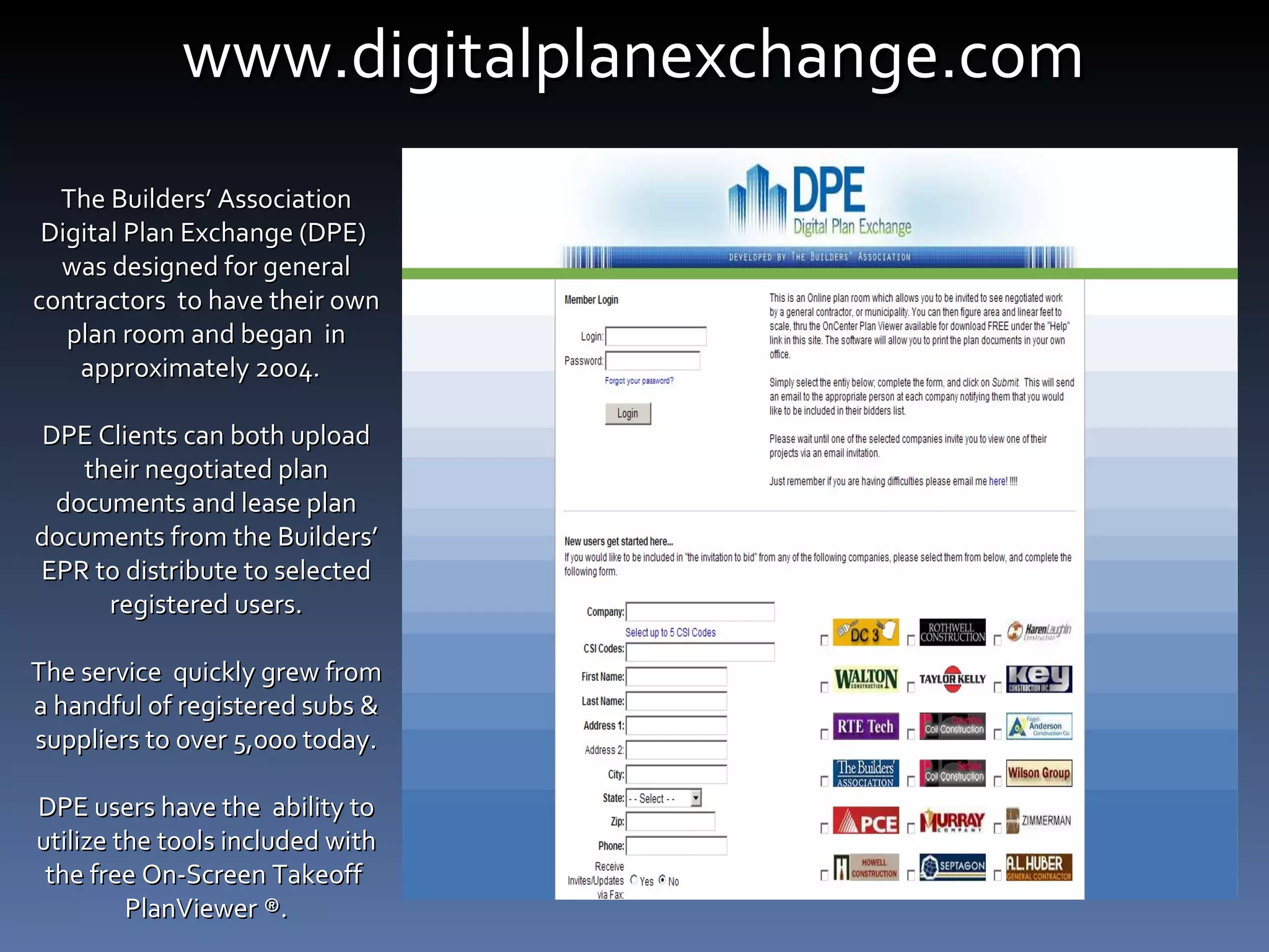Builders' Association Electronic Plan Room Products | PPT
