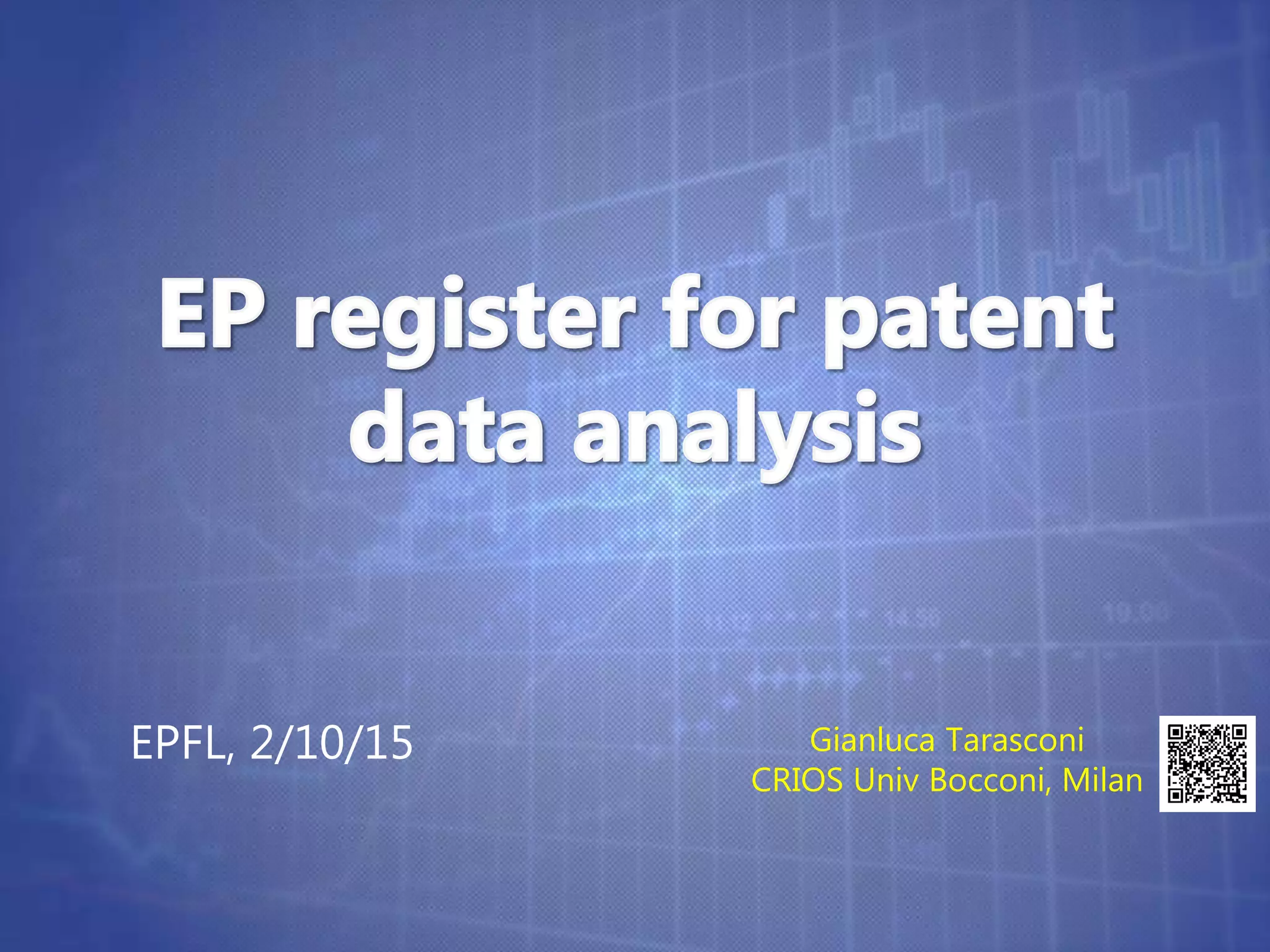Ep register for patent data analisys | PPTX