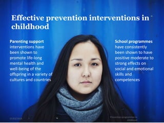 Effective childhood prevention of mental health problems | PPTX