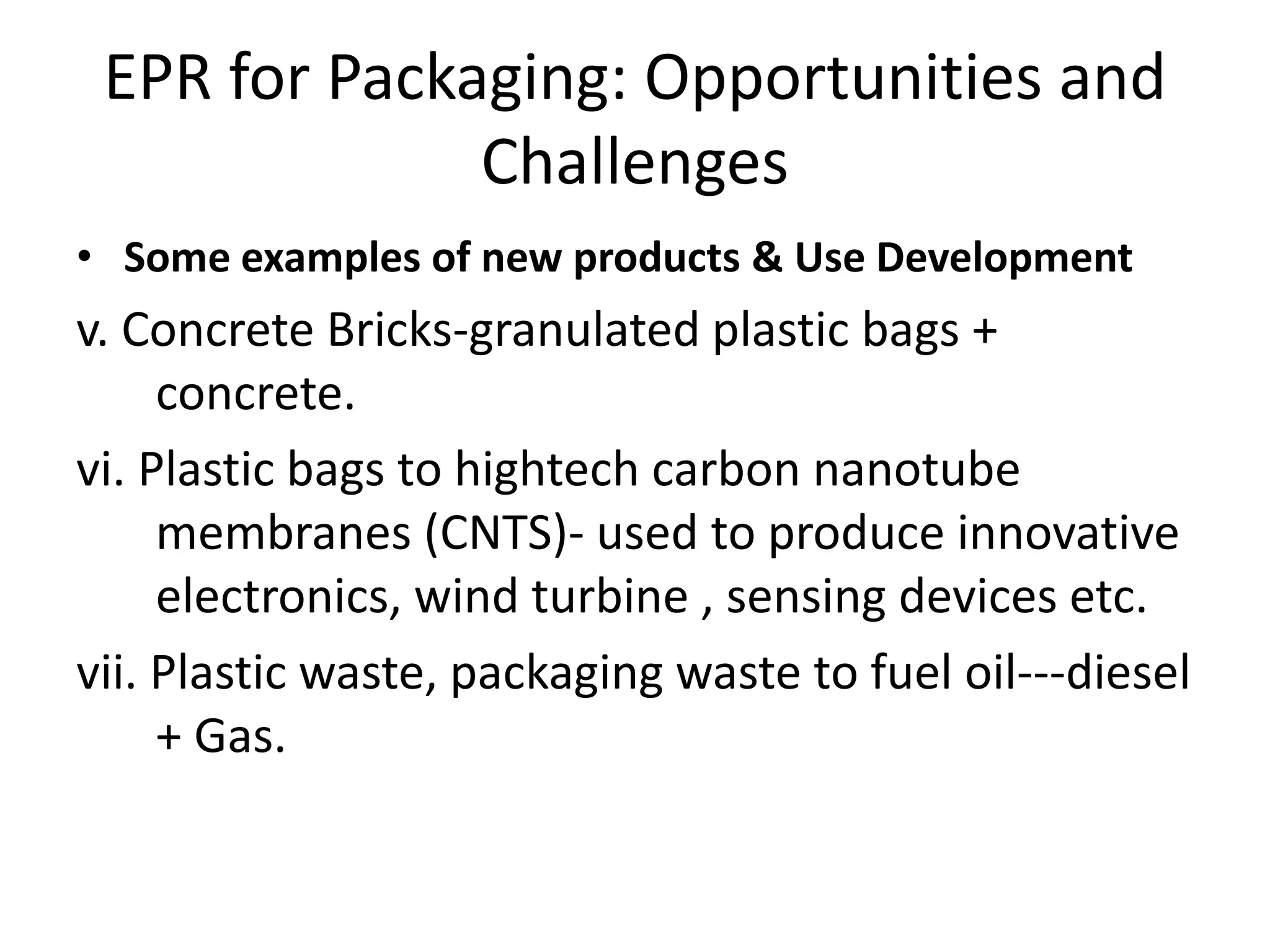 EPR for Packaging Opportunities and Challenges | PDF
