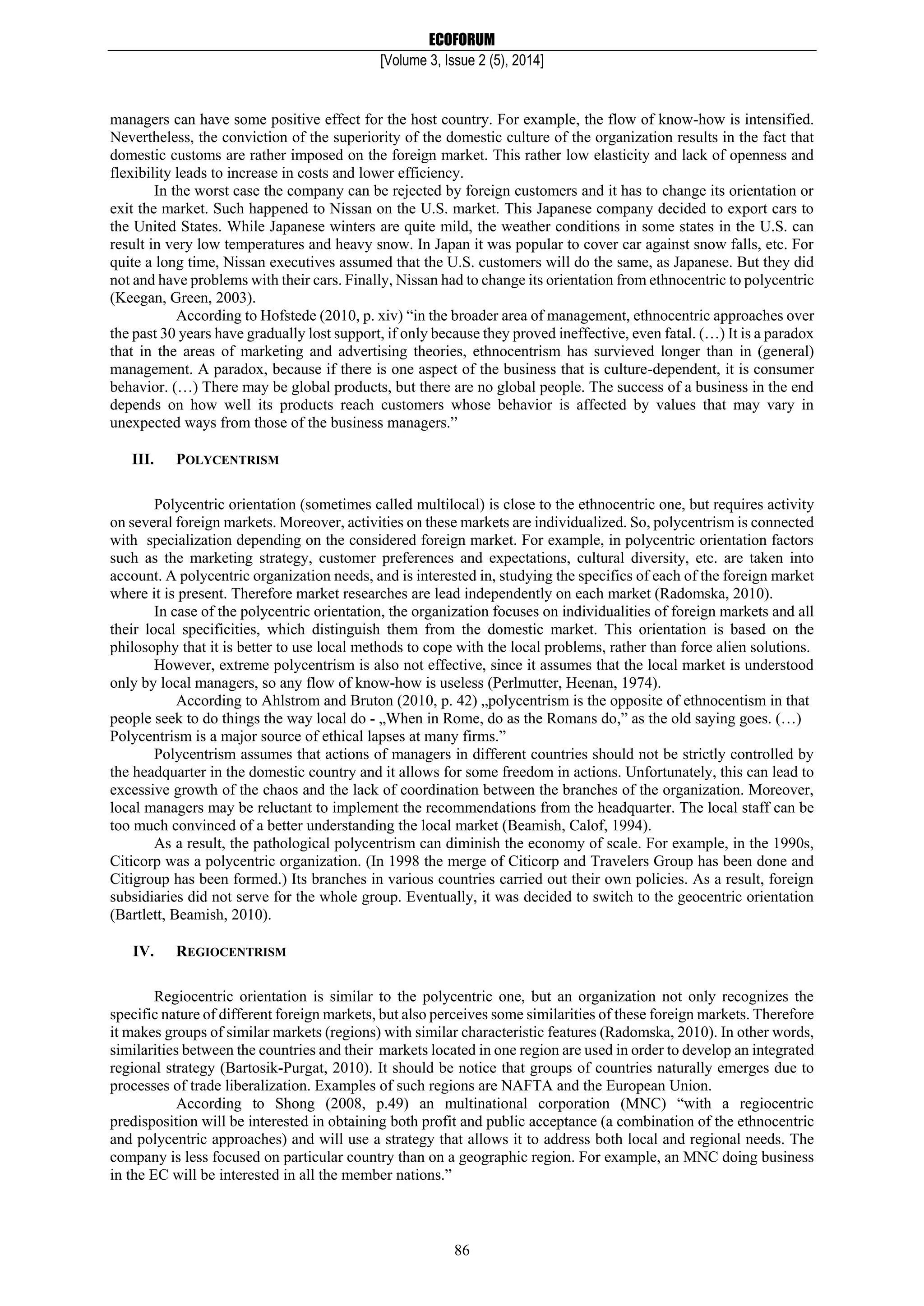 Ethnocentric, polycentric, regiocentric, geocentric model (EPRG) or EPG ...