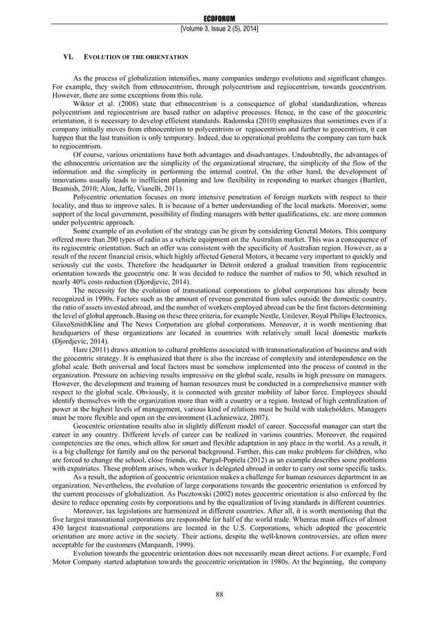 Ethnocentric, polycentric, regiocentric, geocentric model (EPRG) or EPG Model | PDF | Large ...