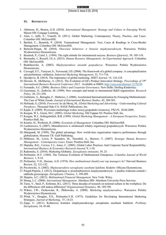 Ethnocentric, polycentric, regiocentric, geocentric model (EPRG) or EPG ...