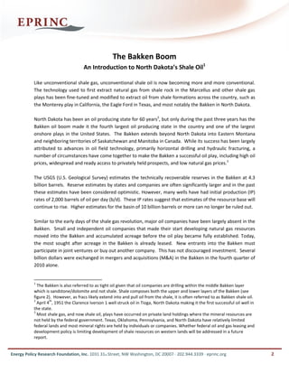 The Bakken Boom: An Introduction to North Dakota’s Shale Oil | PDF