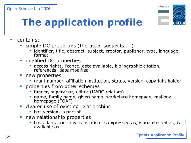 Eprints Application Profile | PPT