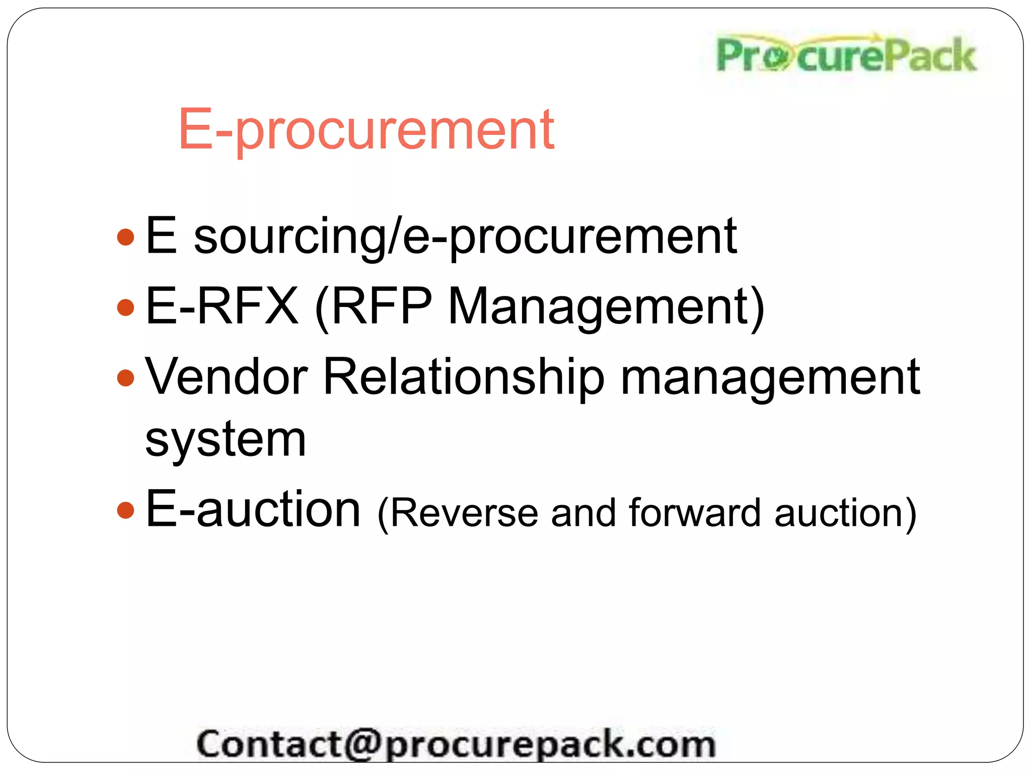 Taxonomy of an Electronic procurement system | PPTX