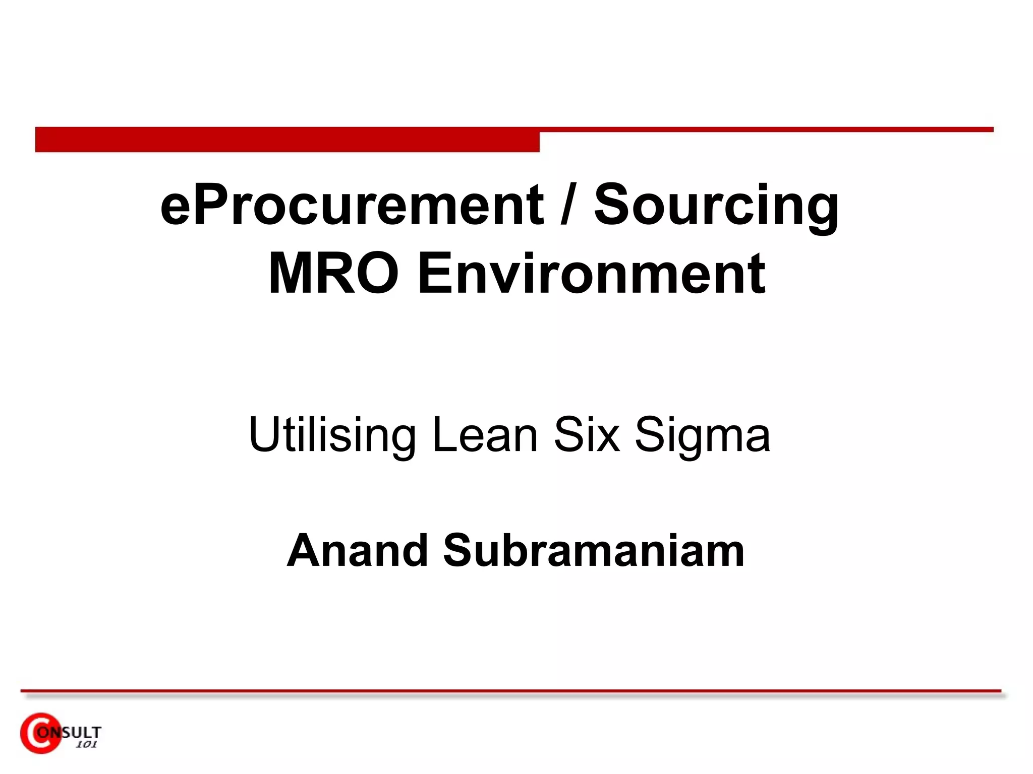 Eprocurement sourcing mro environment | PPT