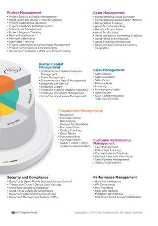 ePROMIS Official Brochure | PDF