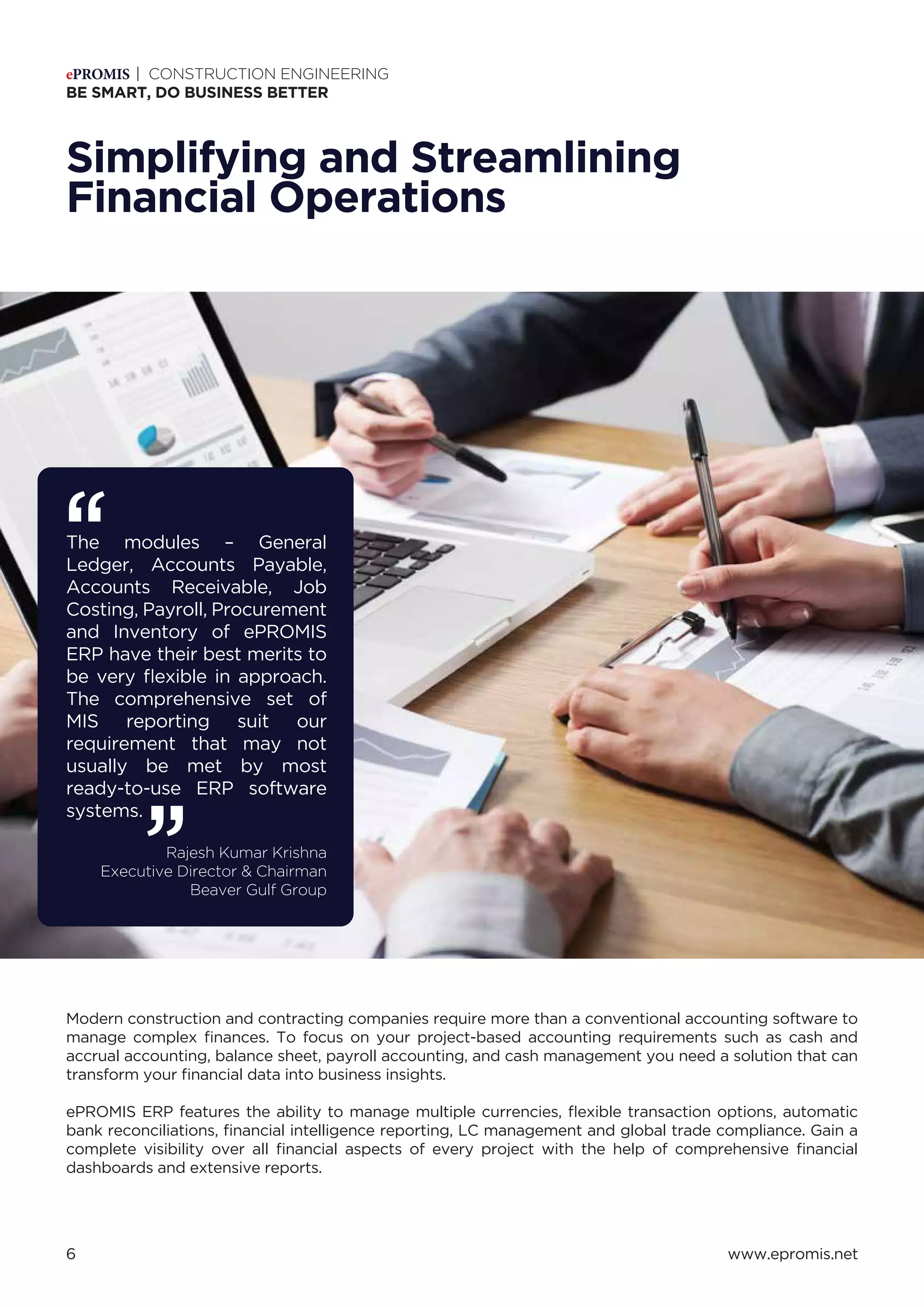 ePROMIS Construction Engineering Brochure | PDF