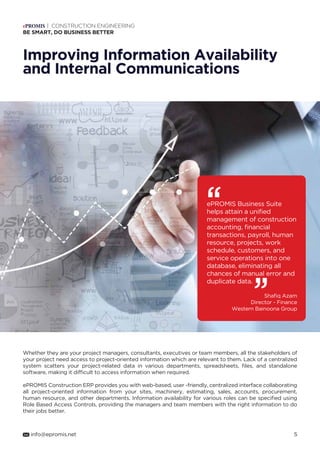 ePROMIS Construction Engineering Brochure | PDF
