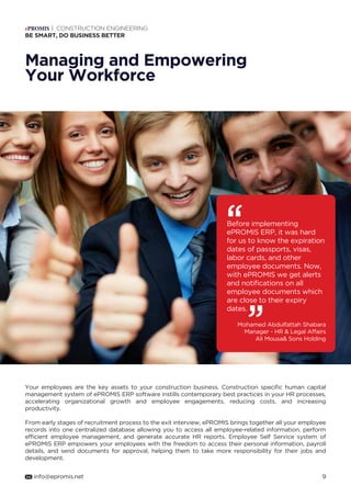 ePROMIS Construction Engineering Brochure | PDF