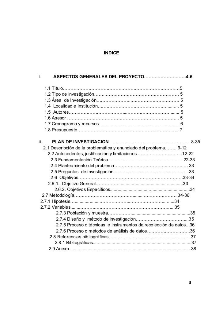 ejemplos de indices de tesis