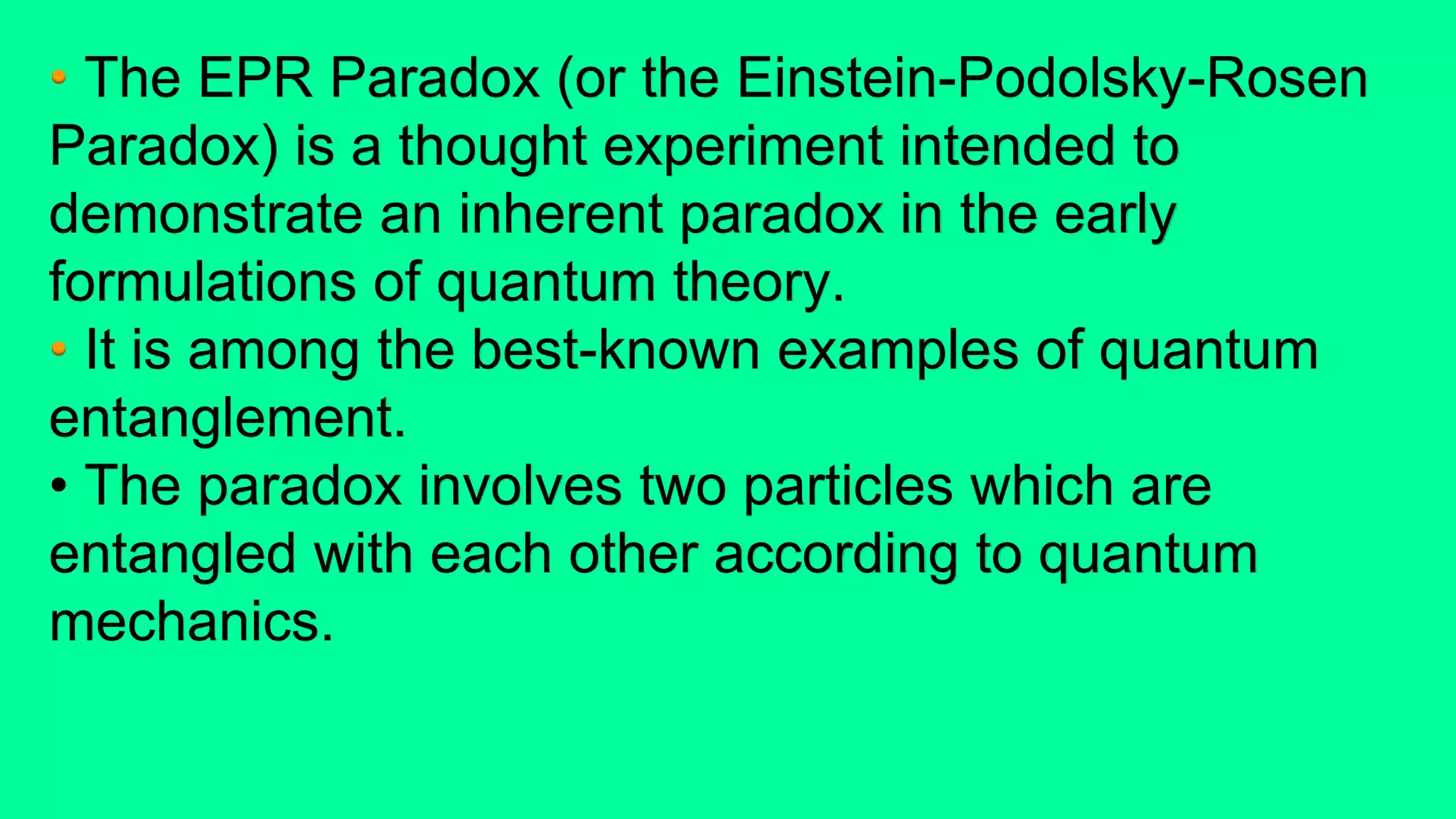 EPR paradox | PPTX
