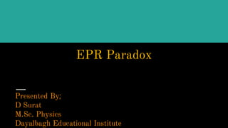 EPR paradox | PPTX
