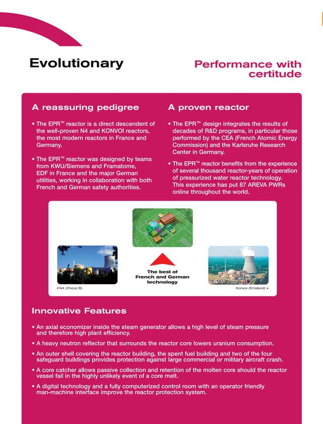 EPR™, the 1600+ MWe Reactor - 2009 Issue | PDF