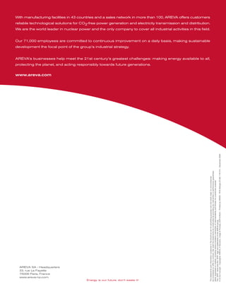 EPR™, the 1600+ MWe Reactor - 2009 Issue | PDF