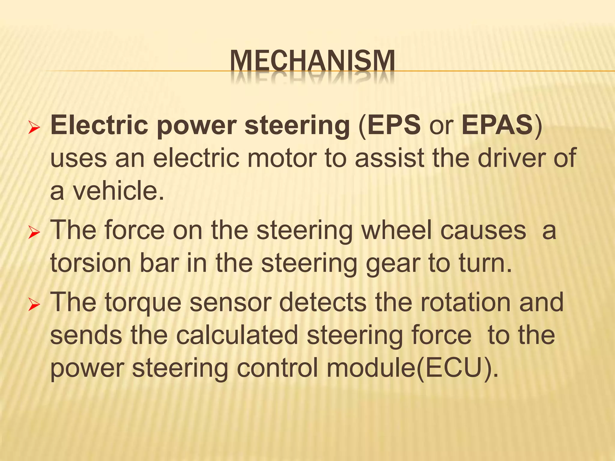 Eps-Electronic power steering | PPTX