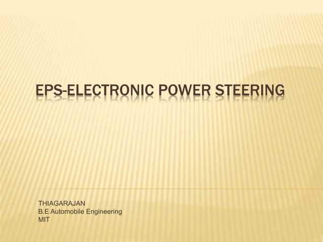 Eps-Electronic power steering | PPTX
