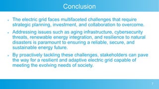 Navigating the current: challenges of the electric grid | PPTX