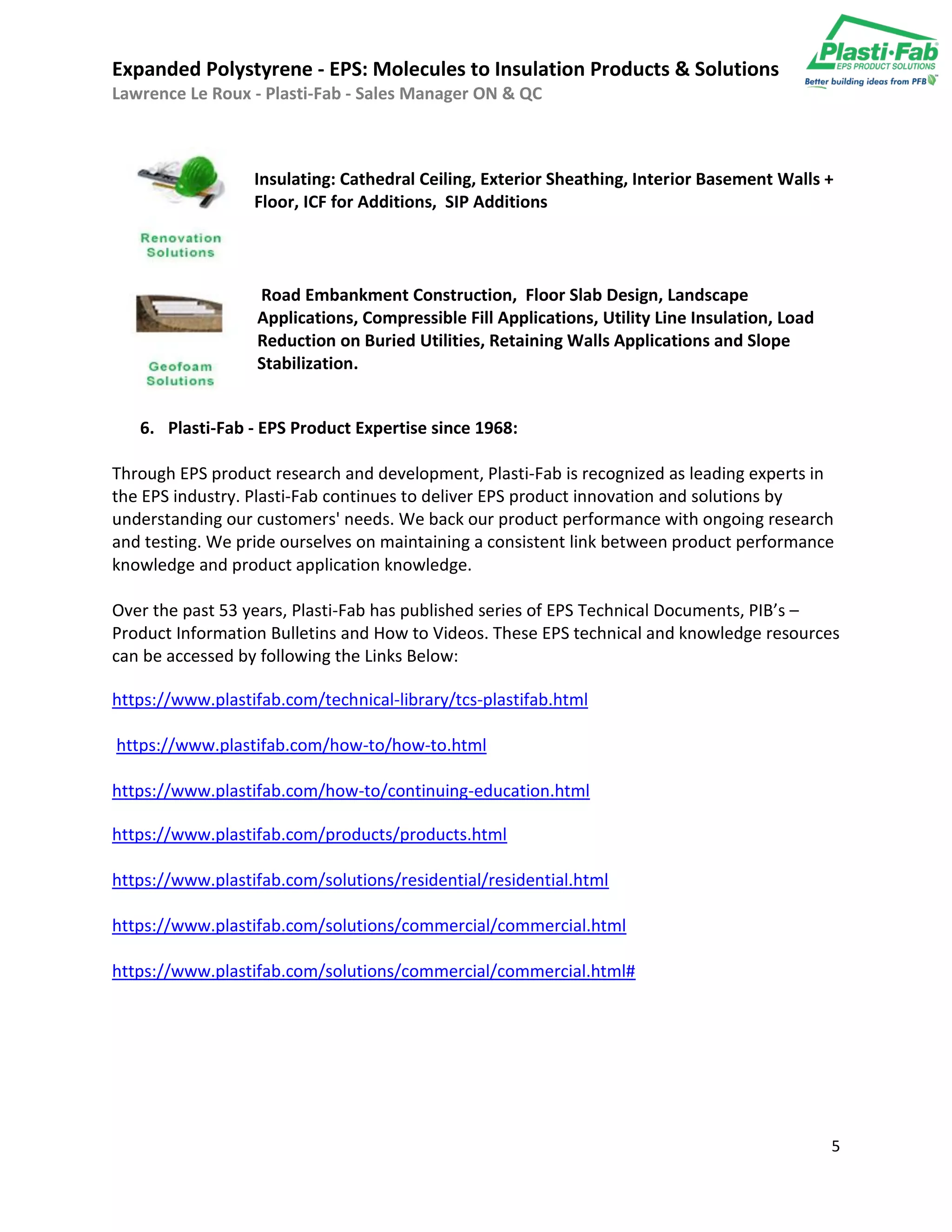 Expanded Polystyrene-EPS-Molecules to Insulation Products & Solutions | PDF