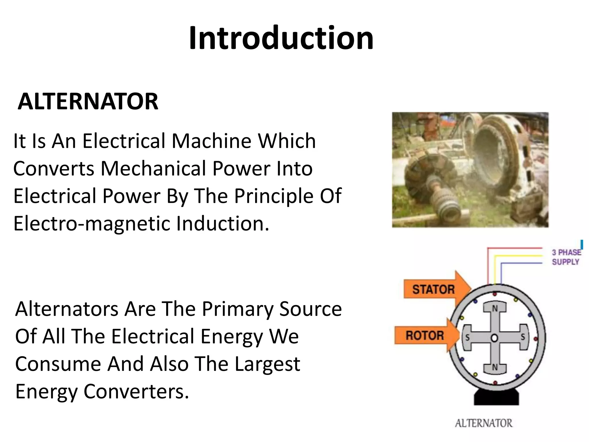 study of different types of excitation system for alternator | PPTX
