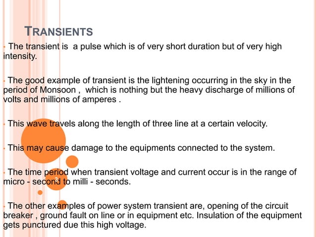 Transient in Power system | PPTX | Physics | Science