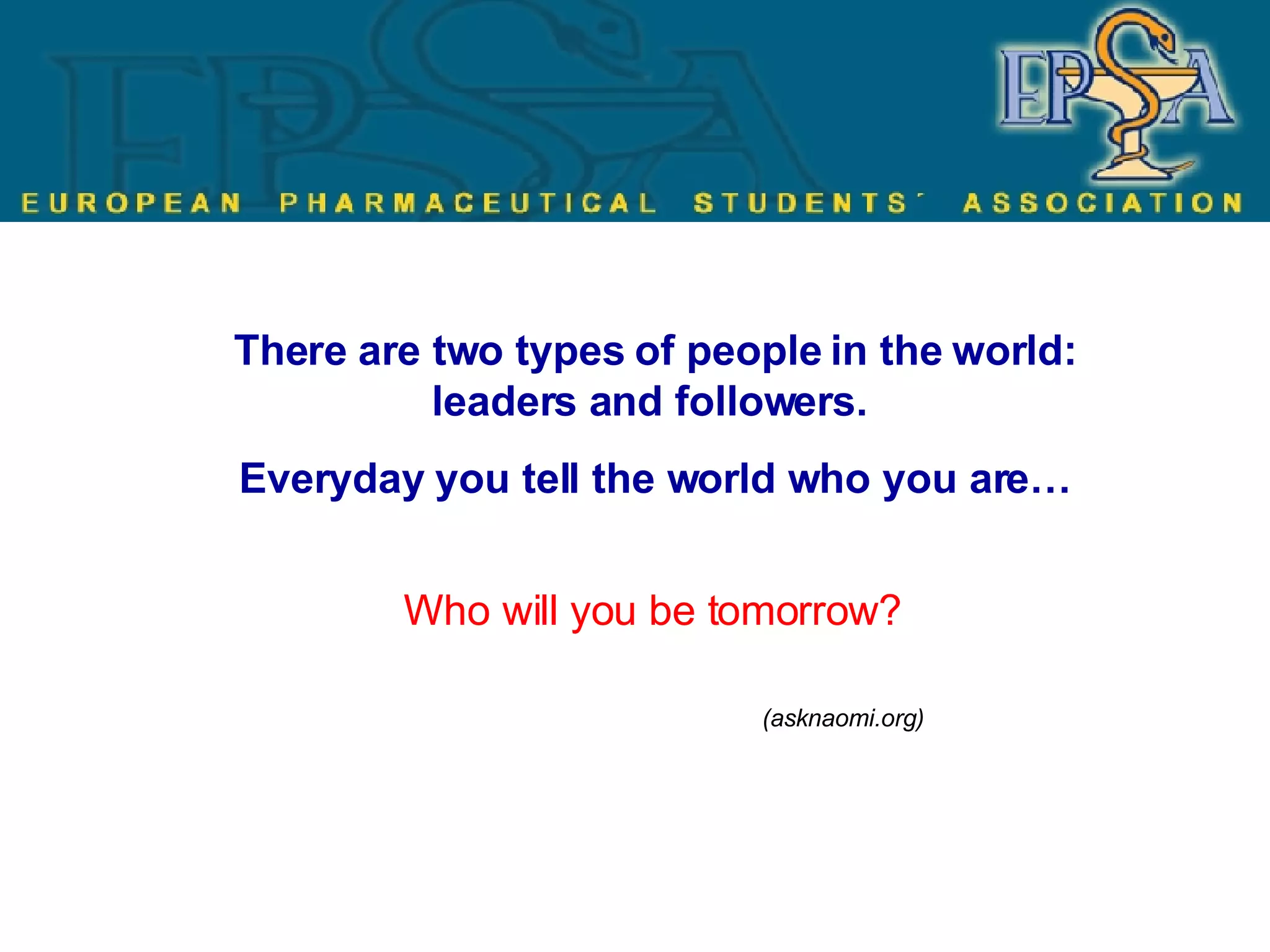 EPSA Vision Of Pharmacy | PPT